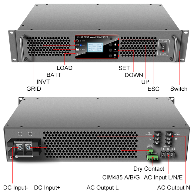 48VDC 220VAC Rack Mount Inverter - Buy rack mount cabinet for solar inverter, dc to ac rack ...